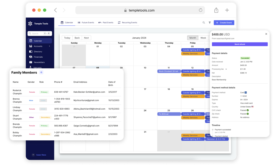 Temple Tools - The Best Synagogue Management Software.