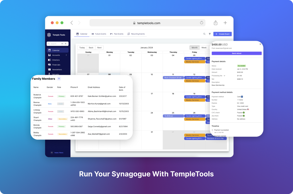 Temple Tools - The Best Synagogue Management Software.